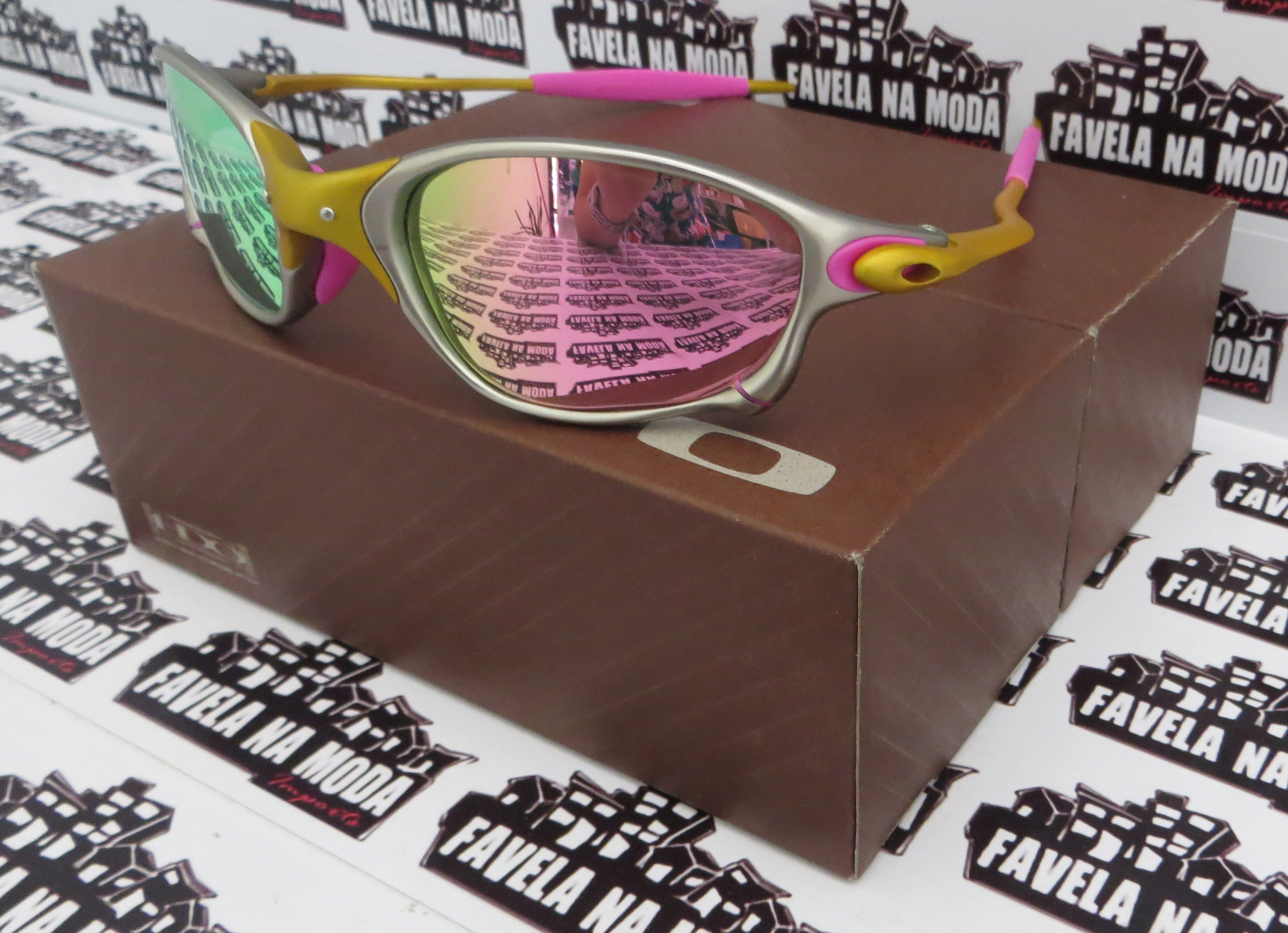 Óculos Oakley Double xx - 24k / Pink / Borrachas Rosa - Favela na Moda ...