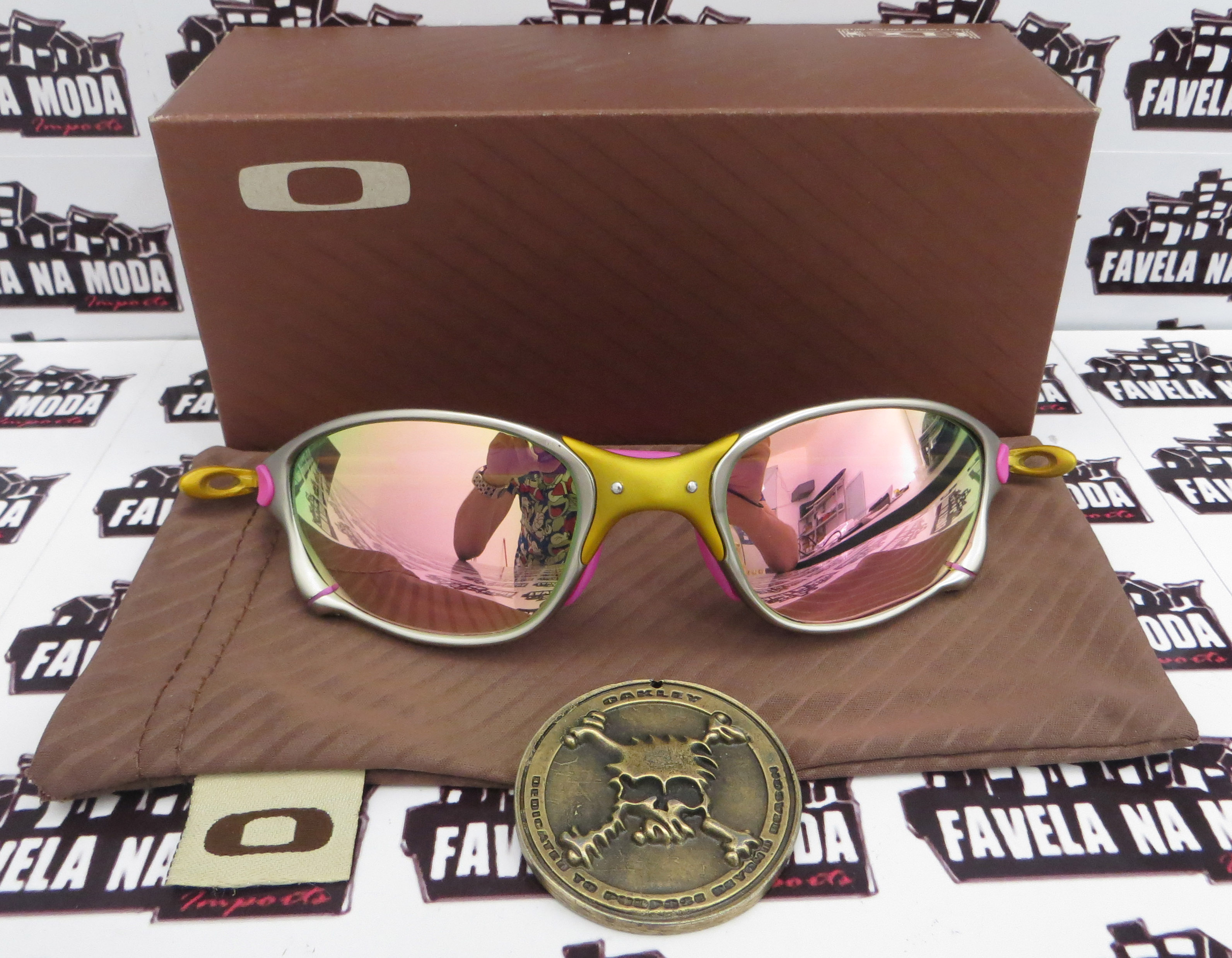 Óculos Oakley Double xx - 24k / Pink / Borrachas Rosa - Favela na Moda ...