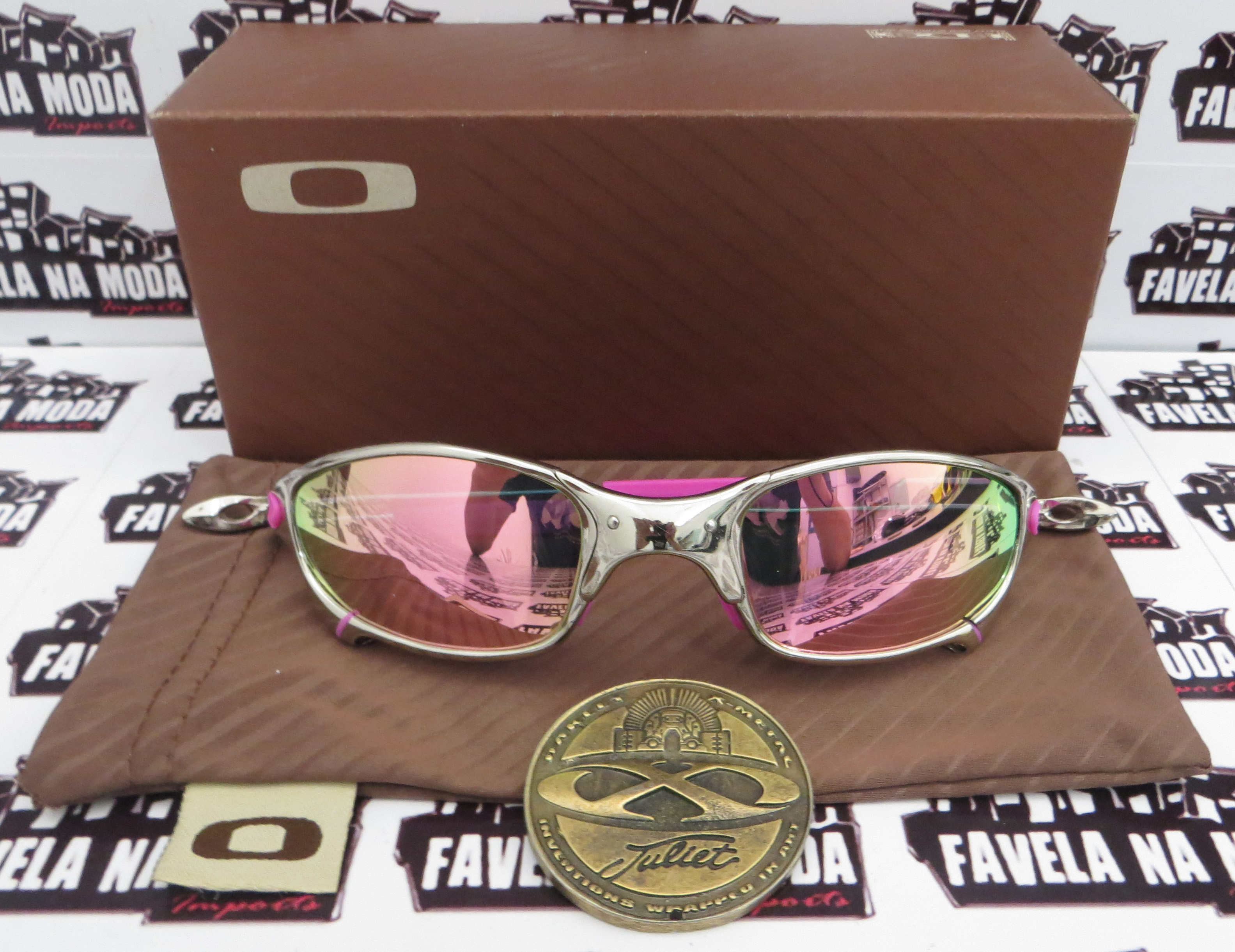 Óculos Oakley Juliet - Polished / Pink / Borrachas Rosas - Favela na ...